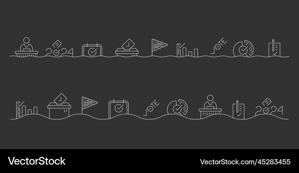 Continuous line drawing related to the election Vector Image