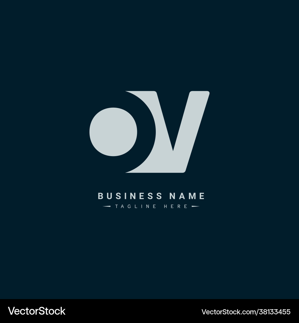 Initial letter ov logo - simple business logo Vector Image