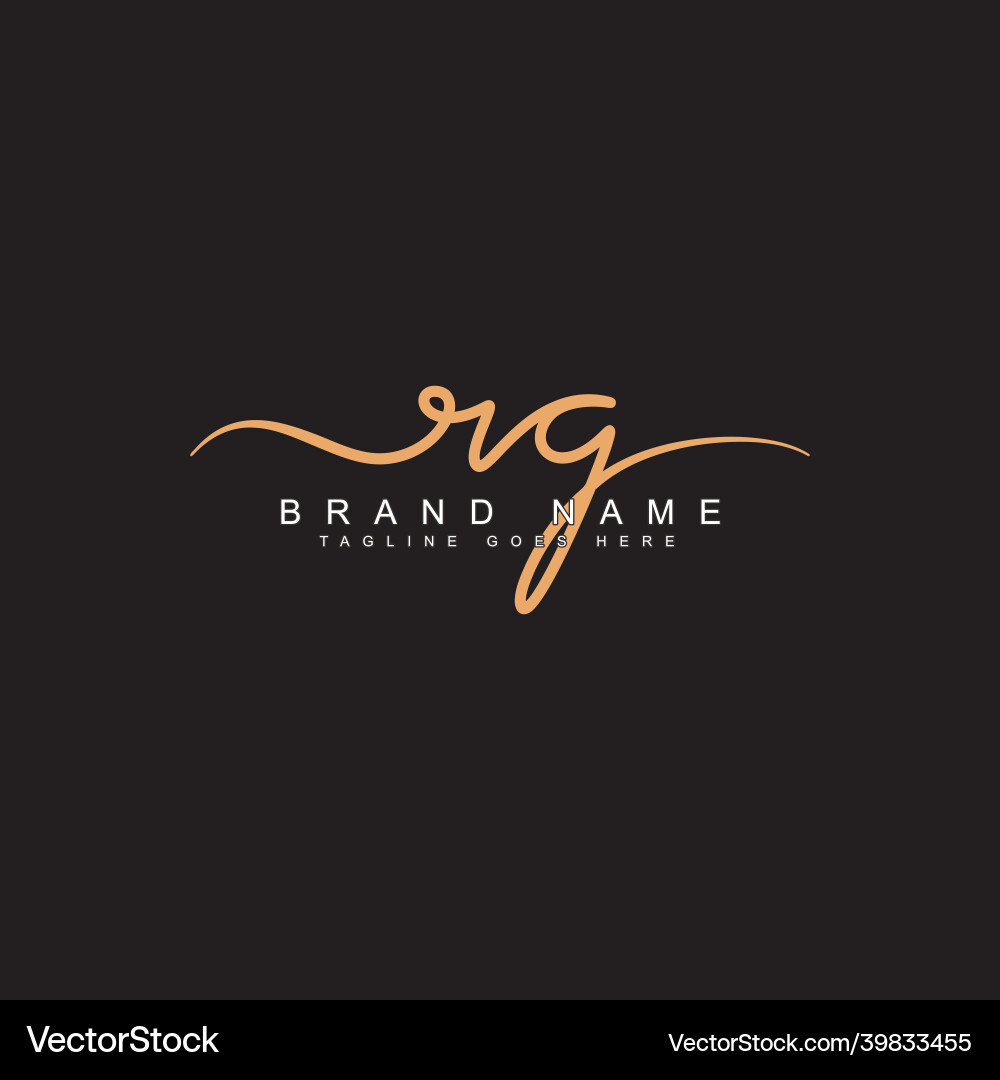 Initial letter rg logo hand drawn signature Vector Image