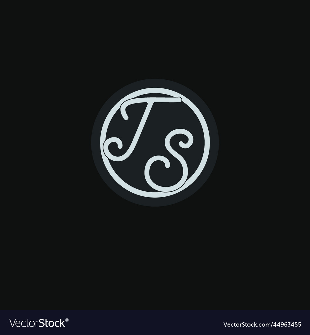 Initials ts logo monogram with simple circle line Vector Image