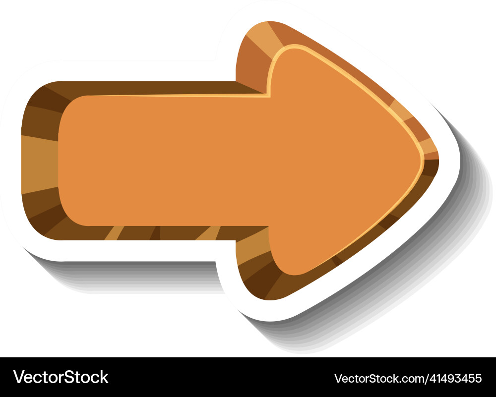 Isolated arrow button icon in cartoon style Vector Image