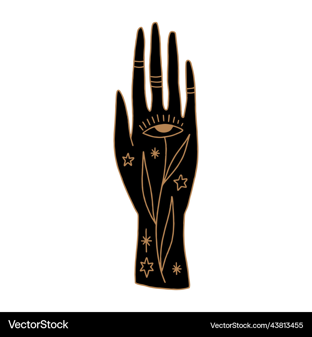 Magic witch alchemy female hand isolated on white Vector Image
