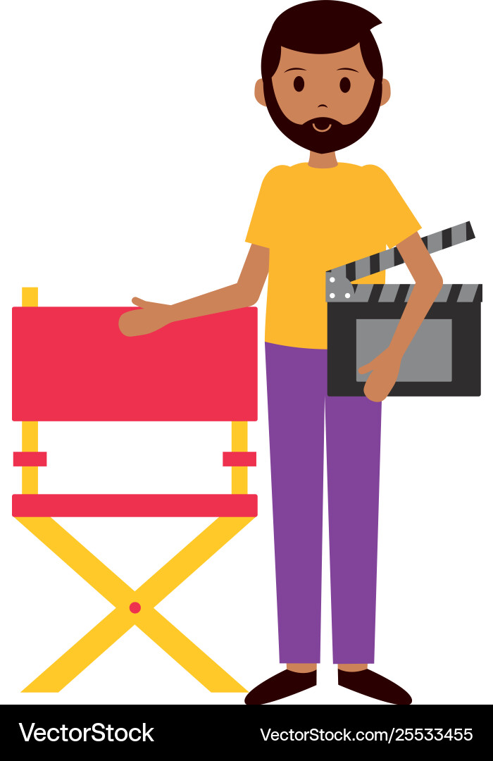 Man film production Royalty Free Vector Image - VectorStock