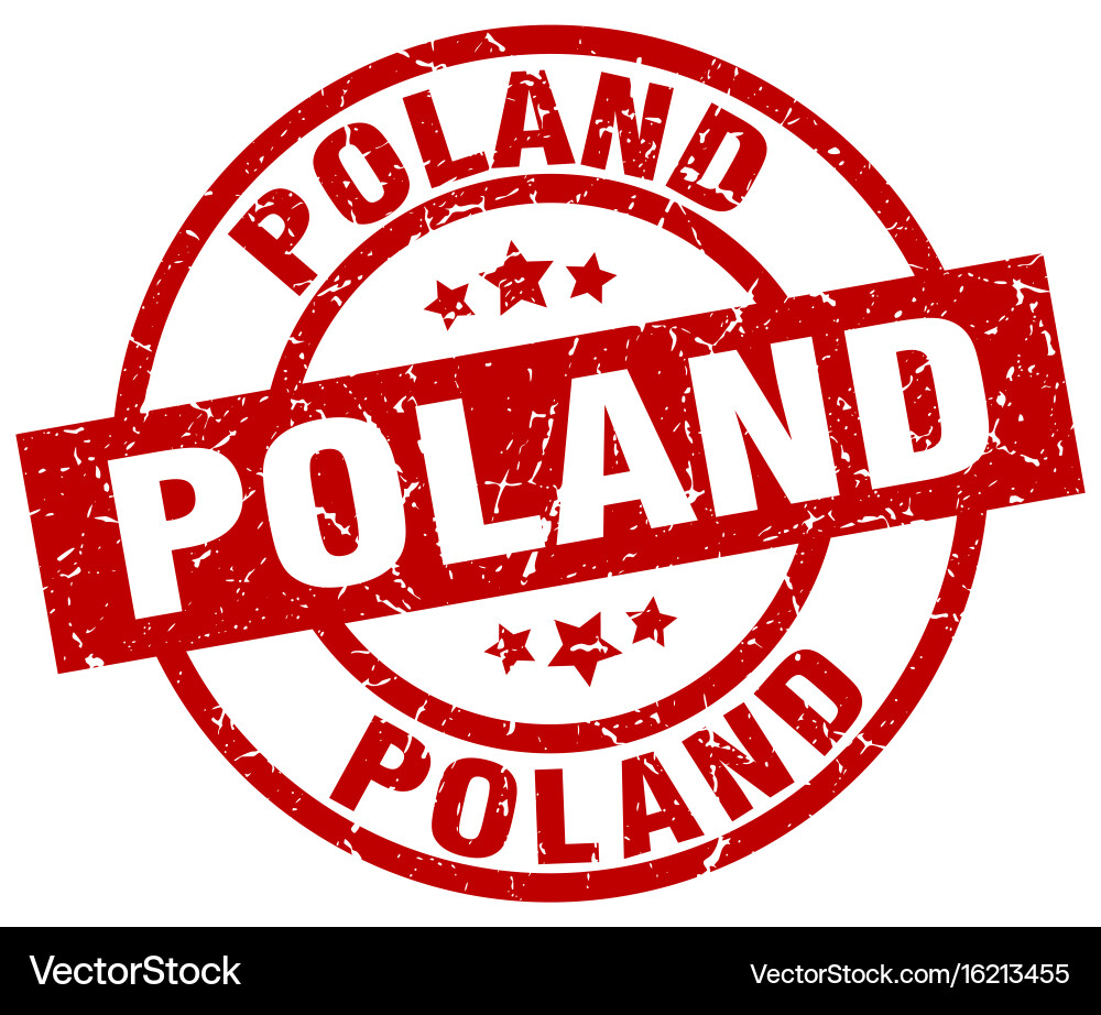 Poland red round grunge stamp Royalty Free Vector Image