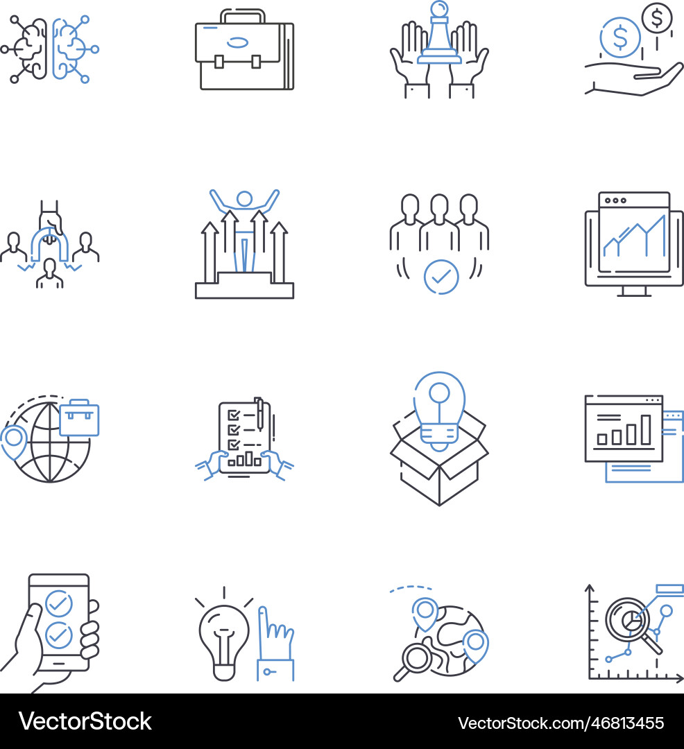 Progression milest line icons collection Vector Image