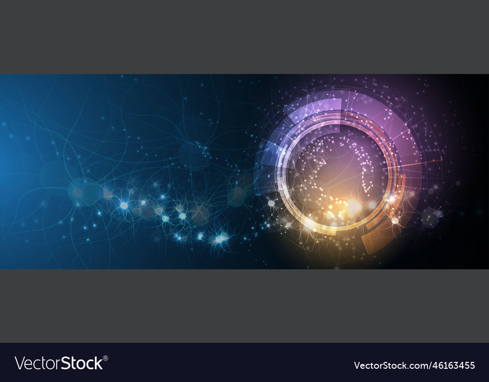 Quantum processing deep learning artificial Vector Image