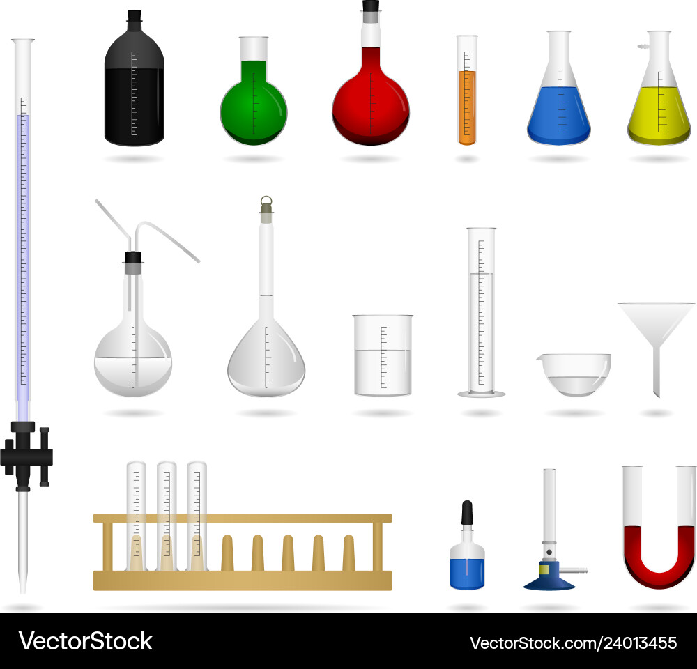 Science lab laboratory equipment tool a set of Vector Image