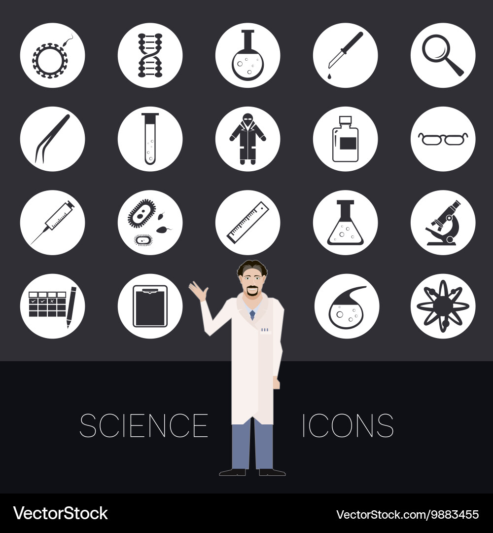 Set of science icons Royalty Free Vector Image