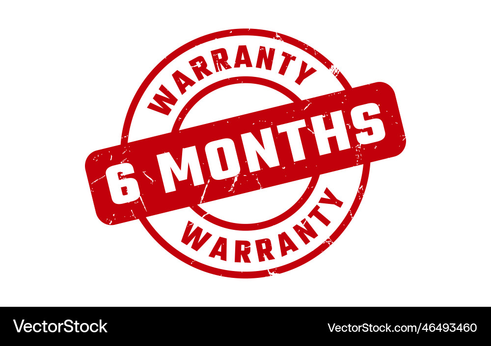 6 months warranty rubber stamp Royalty Free Vector Image