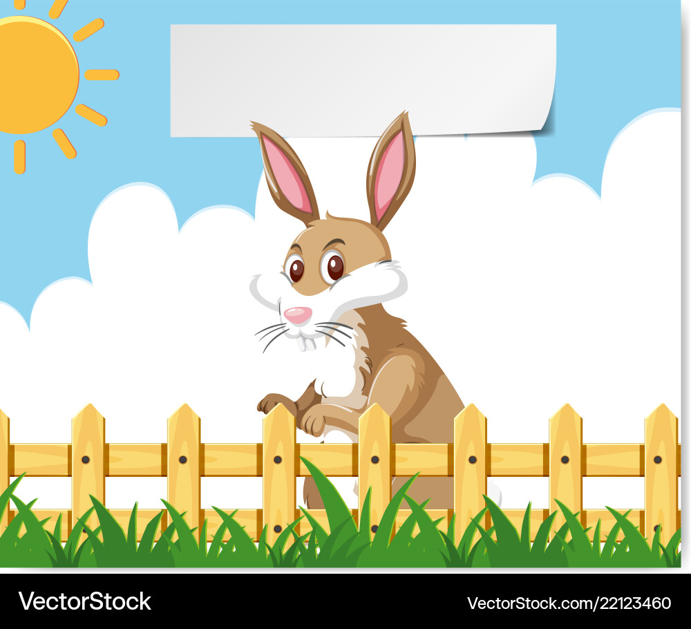 A bunny at farm banner Royalty Free Vector Image