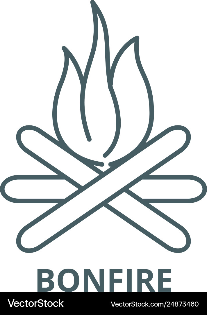 Bonfire line icon outline sign Royalty Free Vector Image
