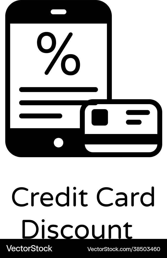 Credit card discount Royalty Free Vector Image