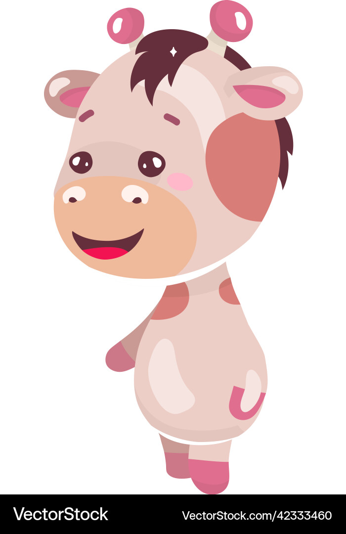 Cute smiling giraffe semi flat color character Vector Image