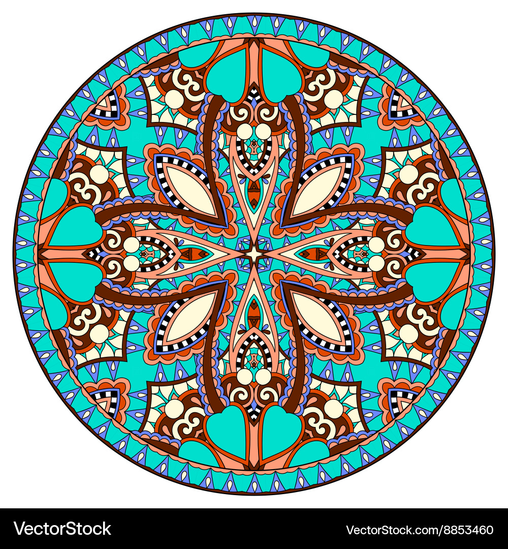 Decorative design of circle dish template round Vector Image