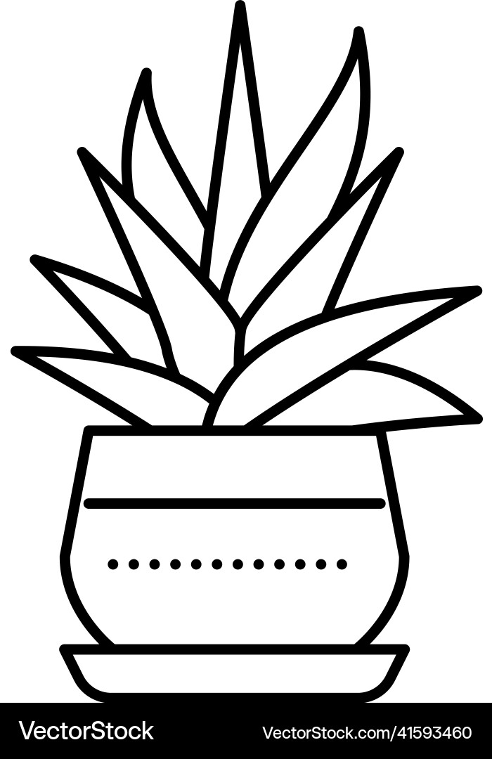 Domestic plant line icon Royalty Free Vector Image
