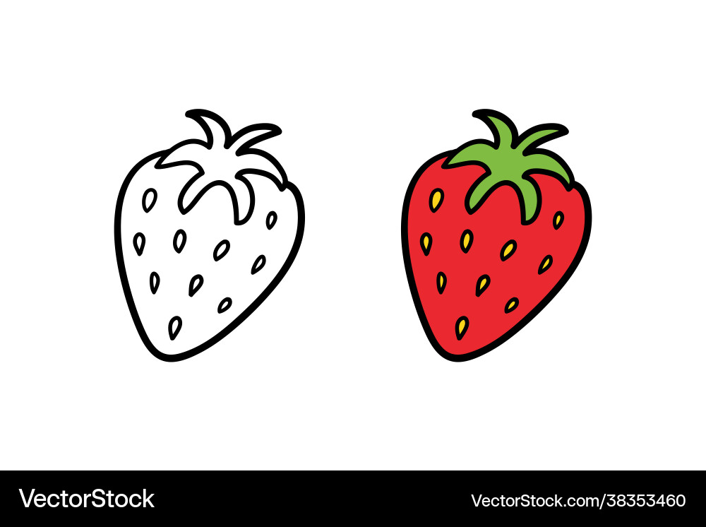 Doodle style strawberry icons Royalty Free Vector Image
