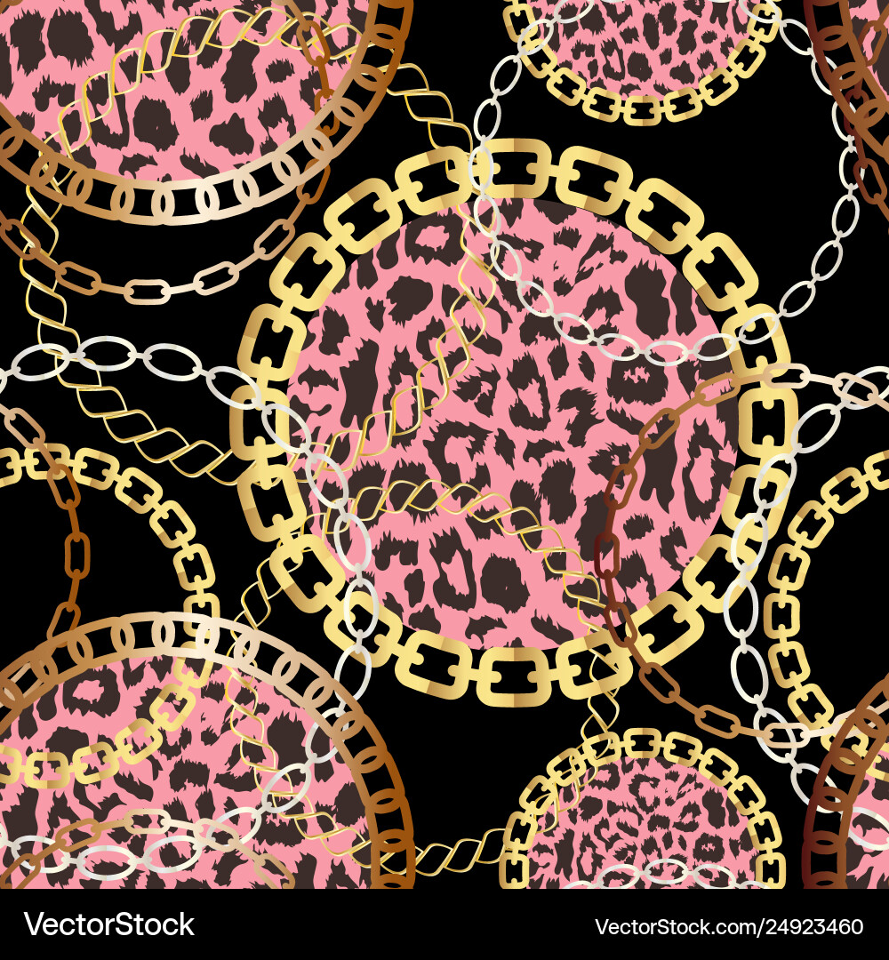Fashion seamless pattern with golden chains Vector Image