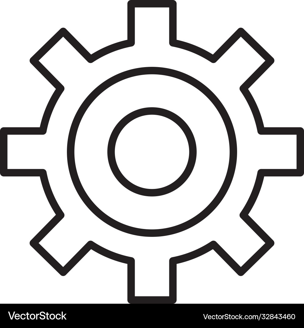 Gear wheel icon line style Royalty Free Vector Image