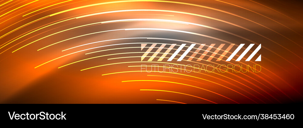 Neon glowing lines magic energy and light motion Vector Image