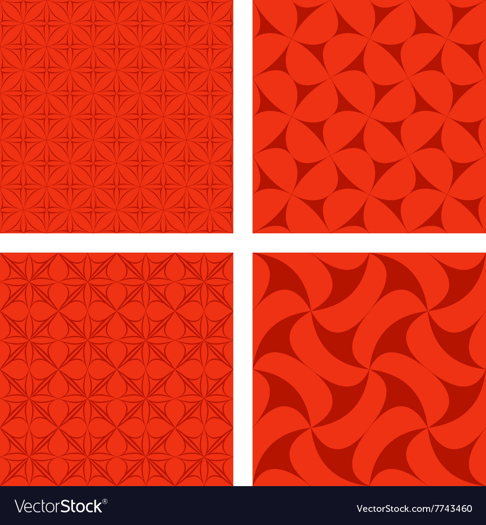 Red seamless pattern background set Royalty Free Vector