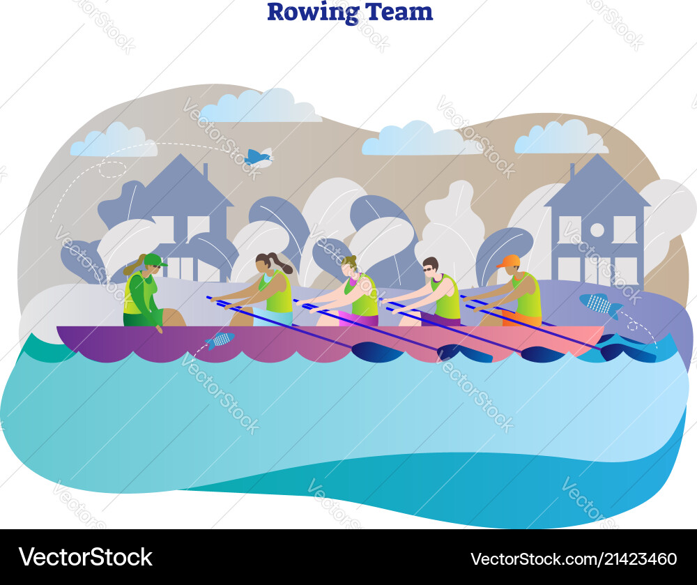Rowing sports team Royalty Free Vector Image - VectorStock