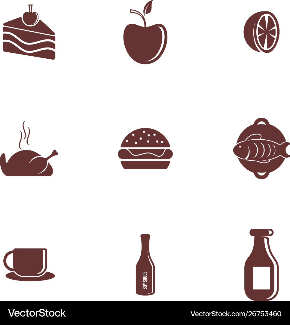 Set food icon logo concept Royalty Free Vector Image