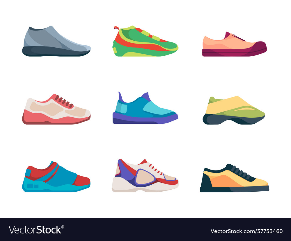 Sport sneakers fashioned shoes footwear Royalty Free Vector