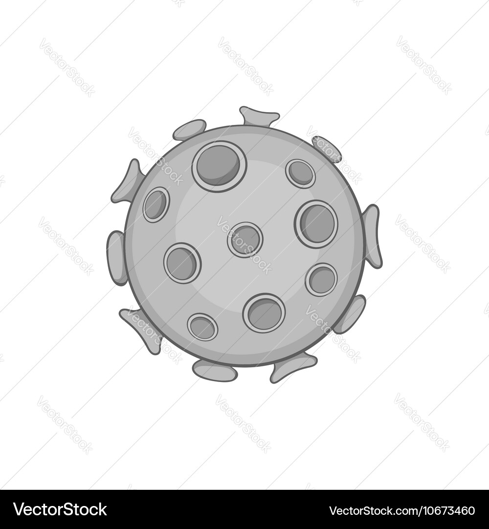 Virus icon black monochrome style Royalty Free Vector Image