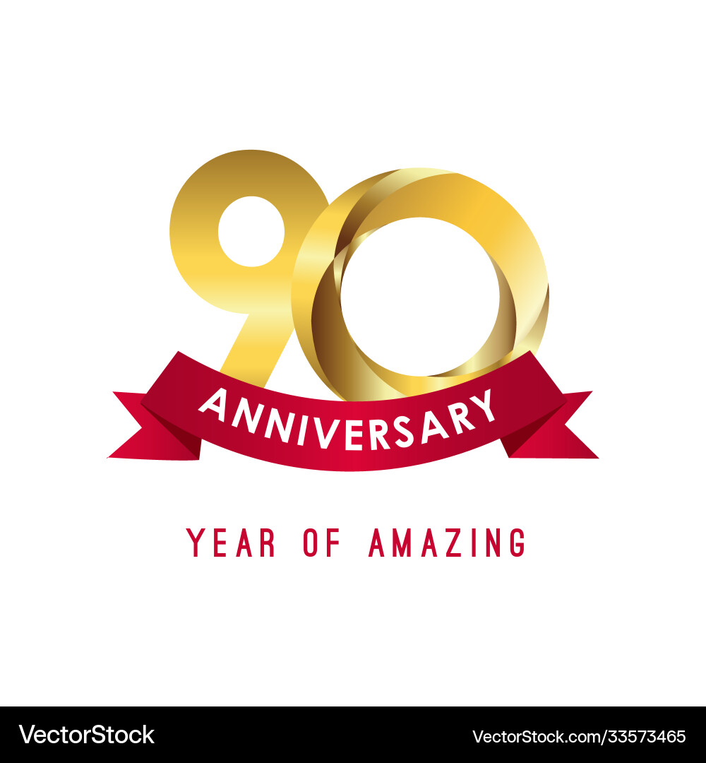 90 year anniversary year amazing template Vector Image