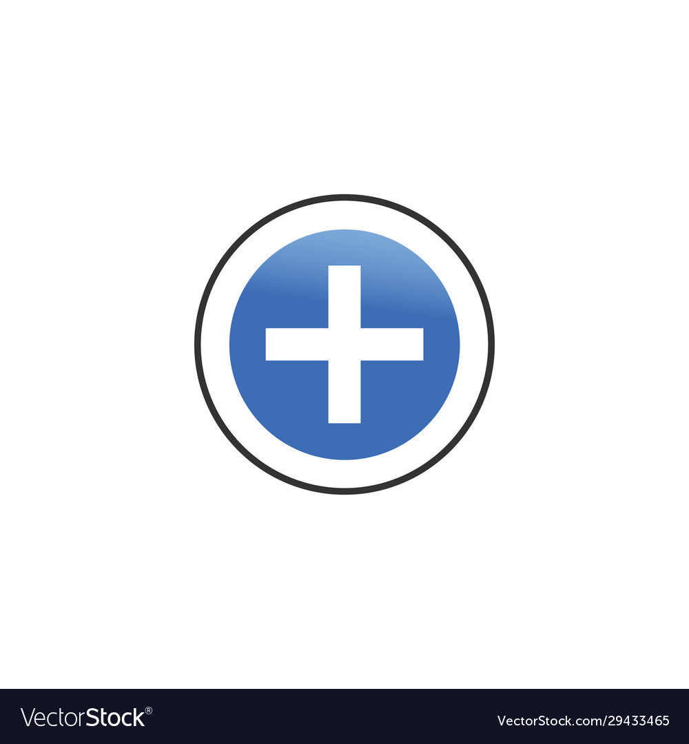 Add plus icon in flat style sign Royalty Free Vector Image