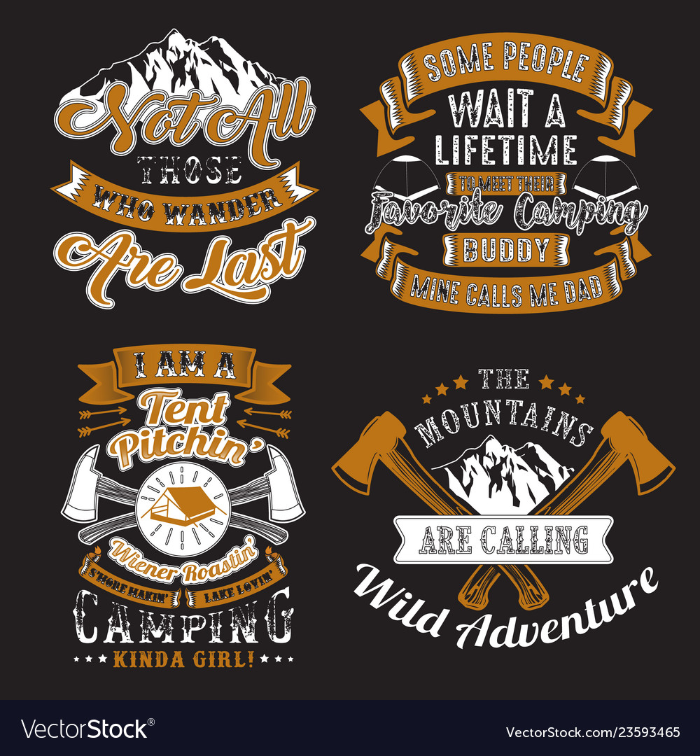 Adventure quote and saying set Royalty Free Vector Image