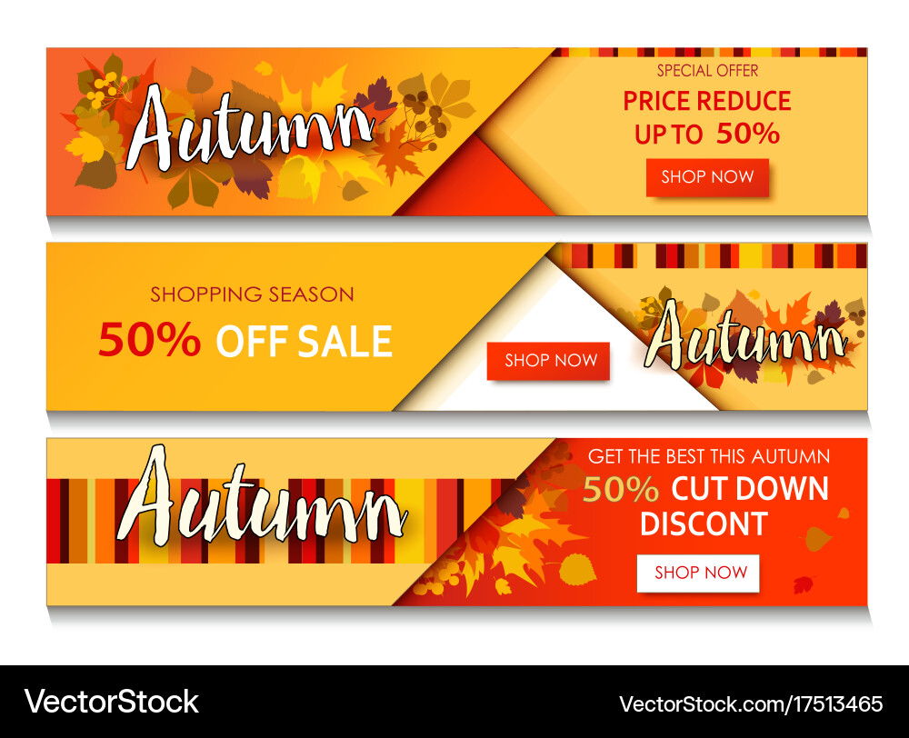 Autumn sale text banners for september Royalty Free Vector