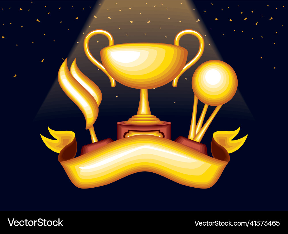 Awards trophies and banner Royalty Free Vector Image