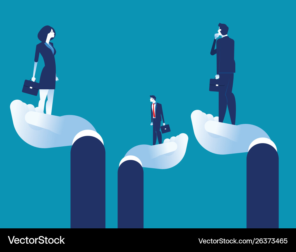 Business people and partnership with supporting Vector Image