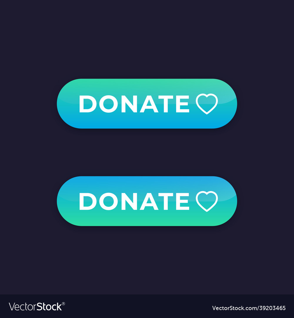 Donate button design elements for web Royalty Free Vector