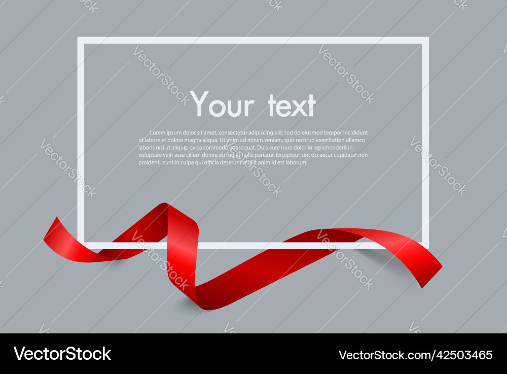 Frame and border of red ribbon template elements Vector Image