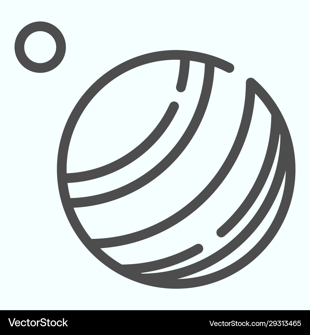 Jupiter line icon planet with satellite world Vector Image