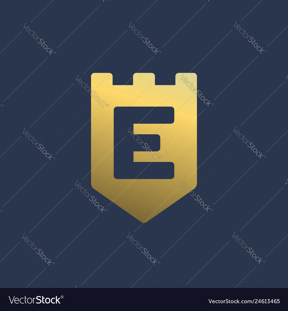 Letter e shield logo icon design template elements