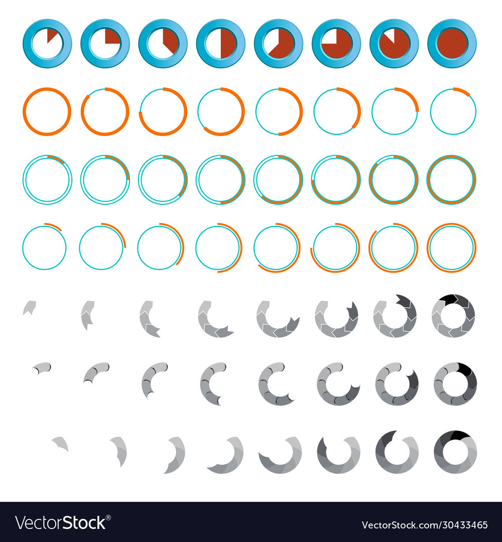 Loading flat icon set on white Royalty Free Vector Image