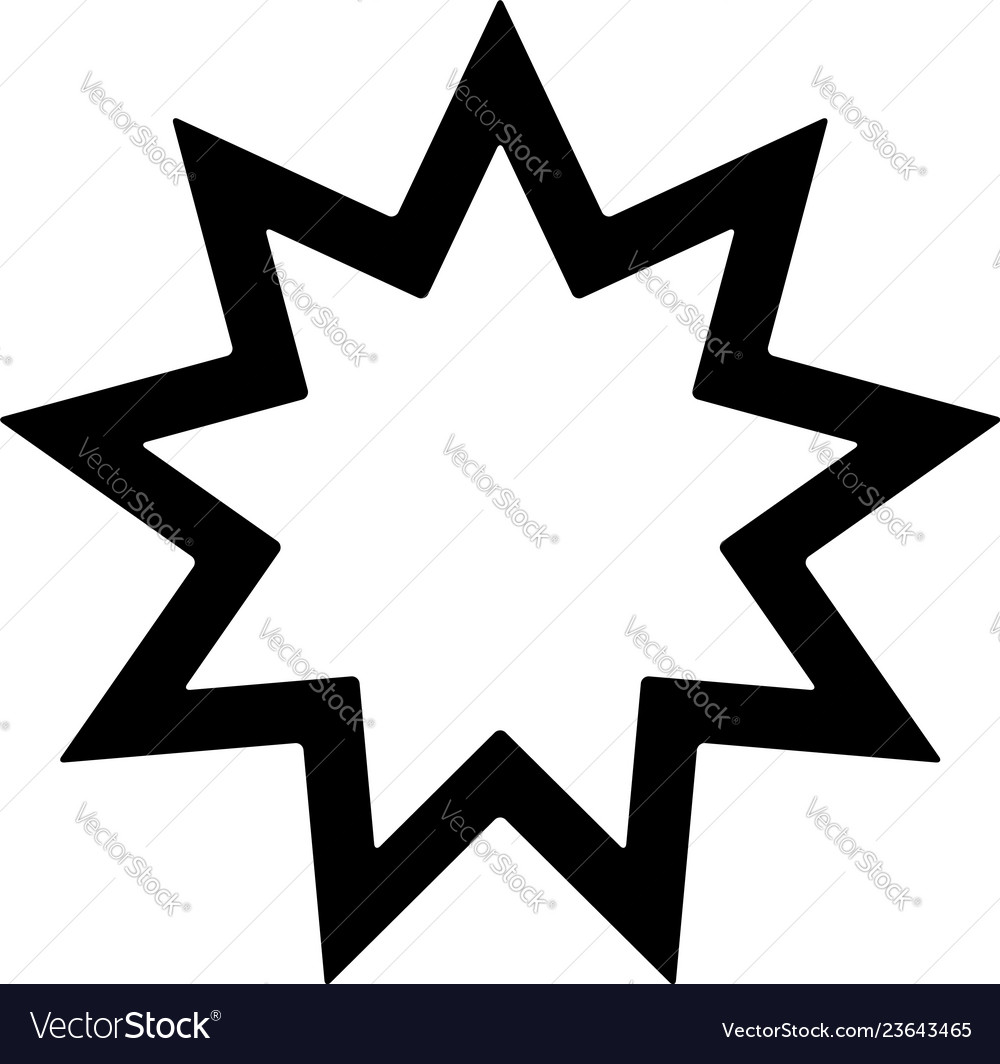 Nine Pointed Star Symbol Of Bahai Faith Icon Vector Image