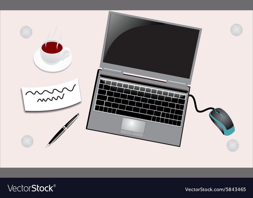 Office table Royalty Free Vector Image - VectorStock