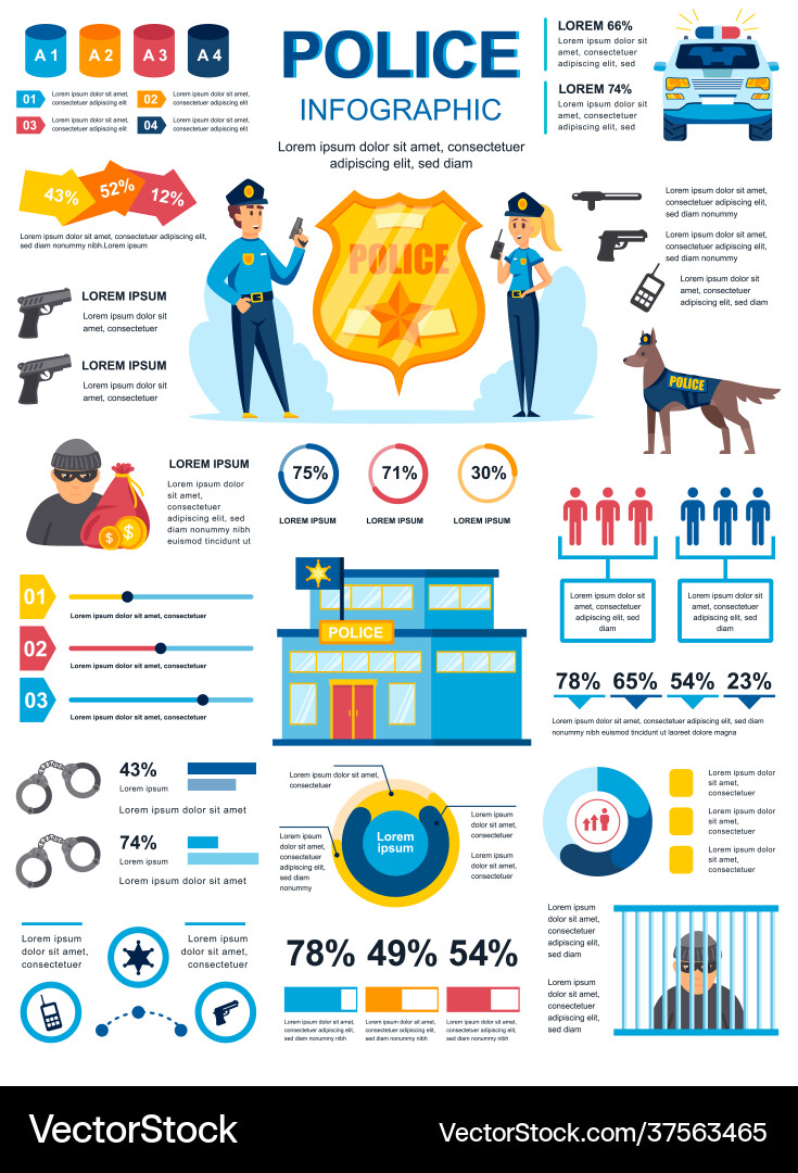 Police department banner with infographic elements
