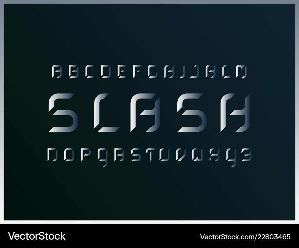 Slash metal alphabet letters Royalty Free Vector Image