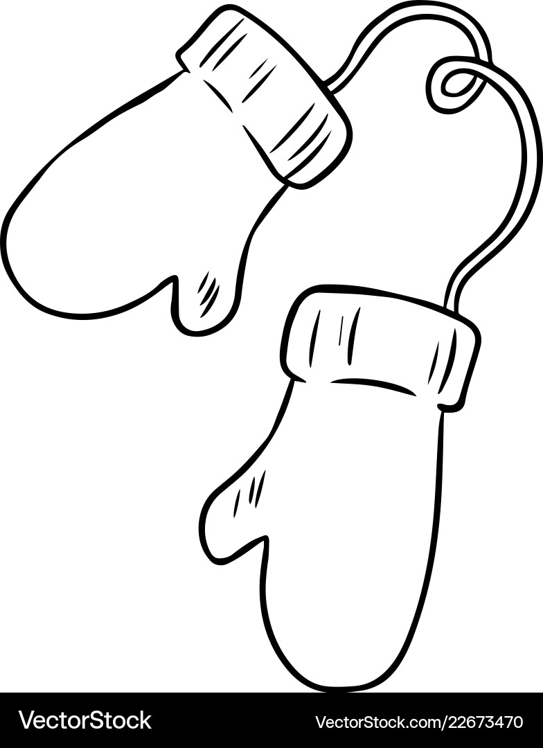 Cartoon mittens doodles Royalty Free Vector Image