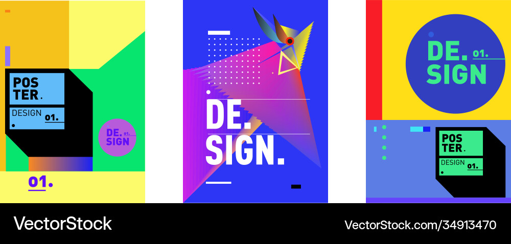 Colorful trendy abstract design template Vector Image
