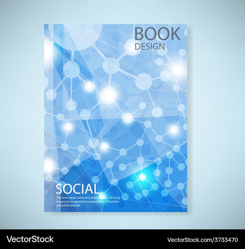 Cover report social network background with media Vector Image