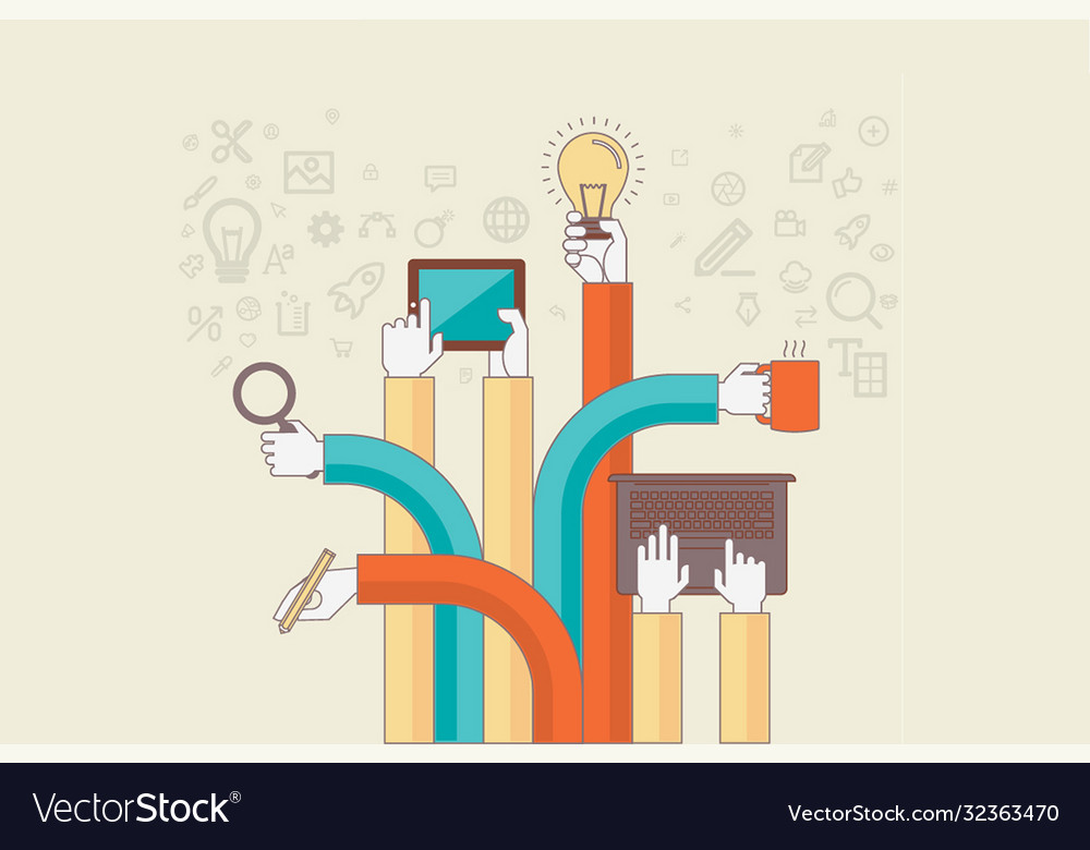 Creative design process Royalty Free Vector Image