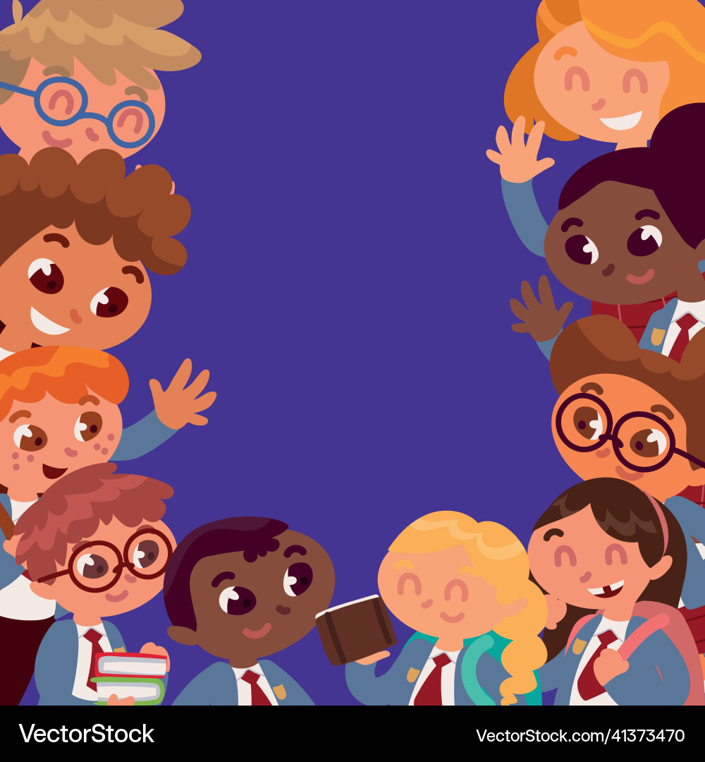 Cute students school Royalty Free Vector Image