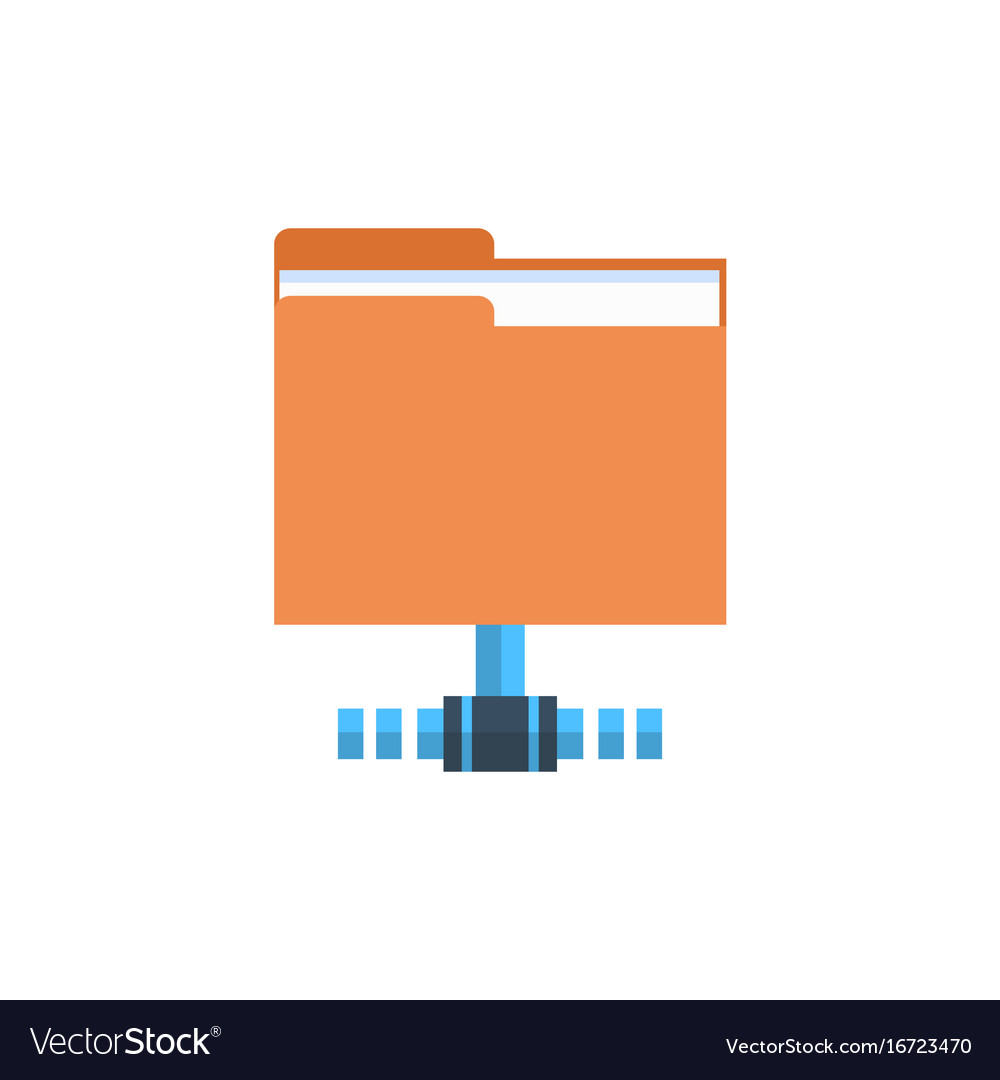 Folder data access icon cloud computer connection Vector Image