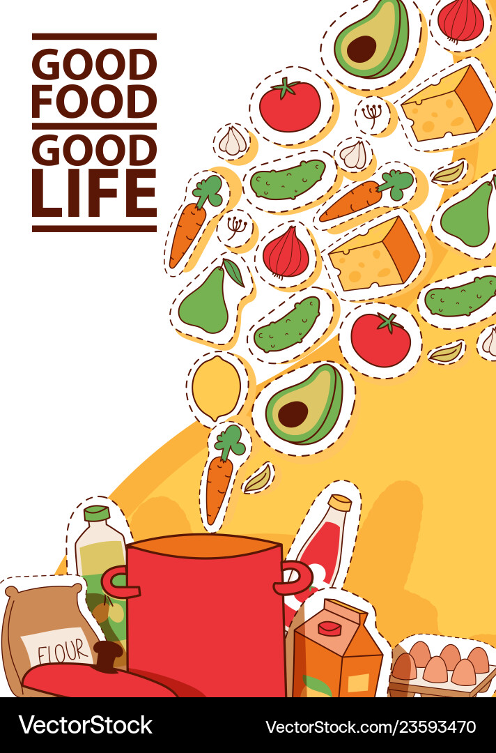 Food stickers good Royalty Free Vector Image - VectorStock